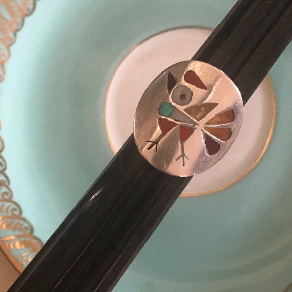 Vintage | Jewelry | Vintage Inlaid Zuni Bird Ring | Poshmark